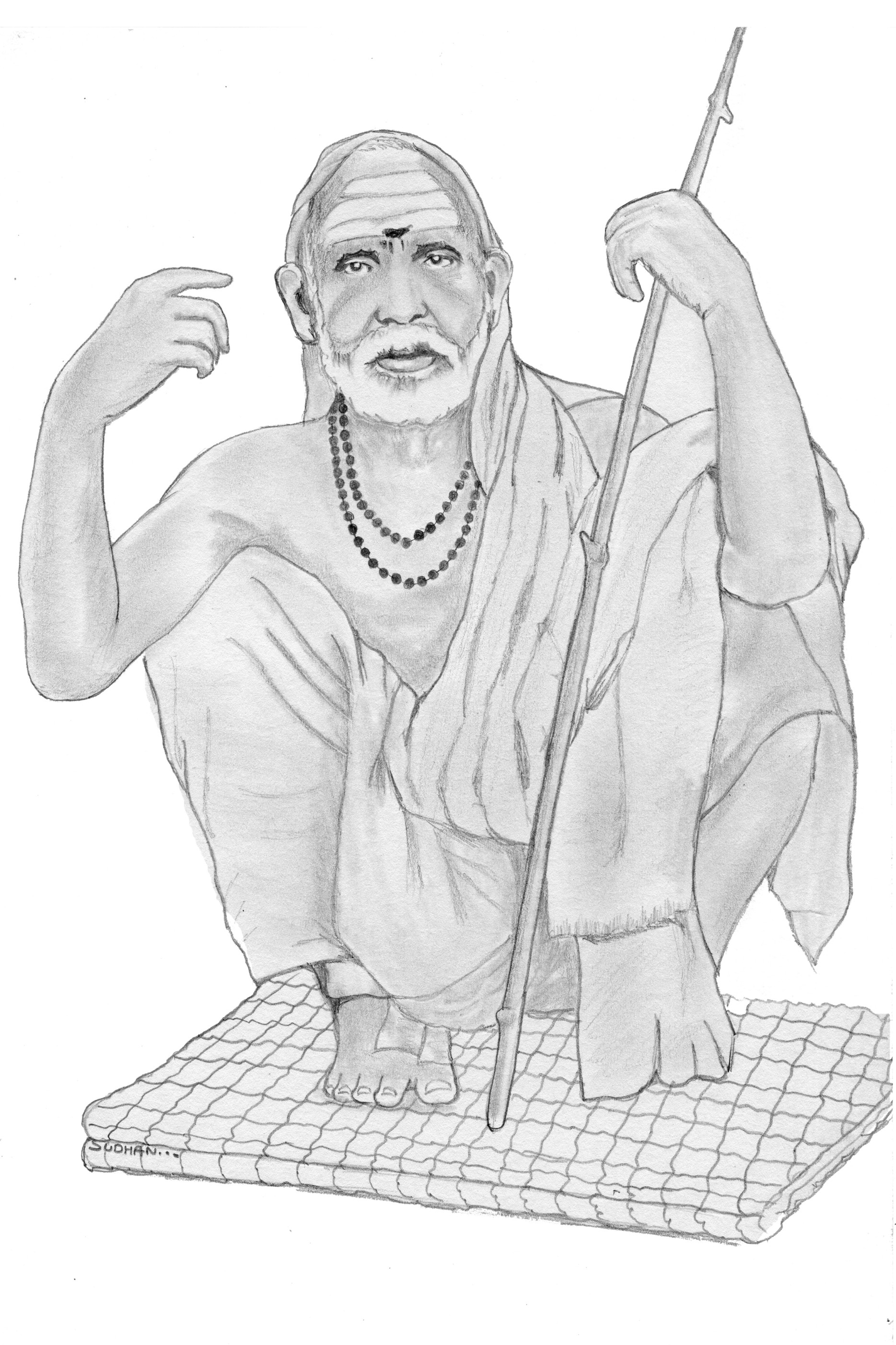 Mahaperiyava-sketch-sudhan2 – Sage of Kanchi